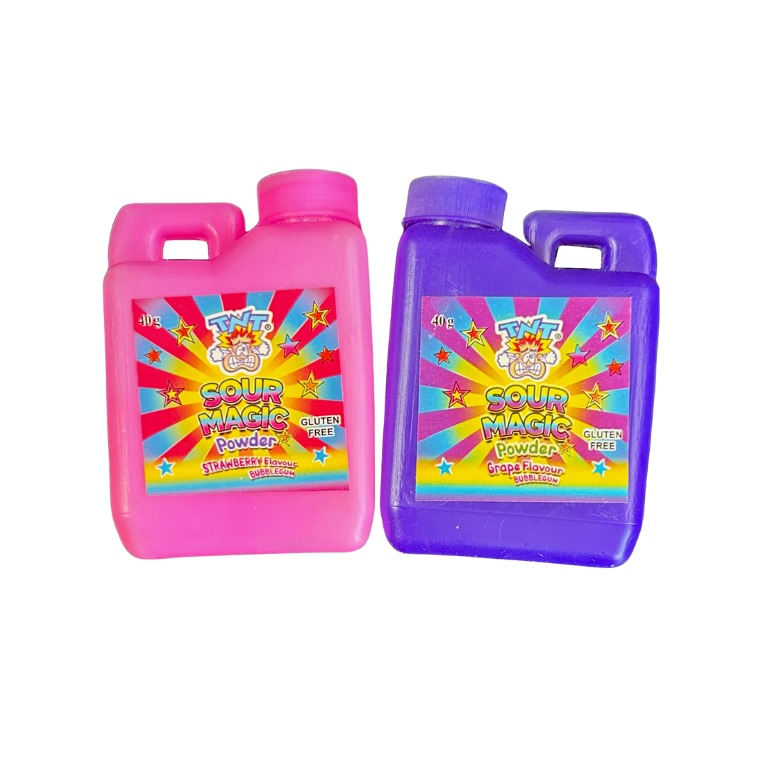 TNT Sour Magic Powder Grape Bubblegum 40g – Sweet As