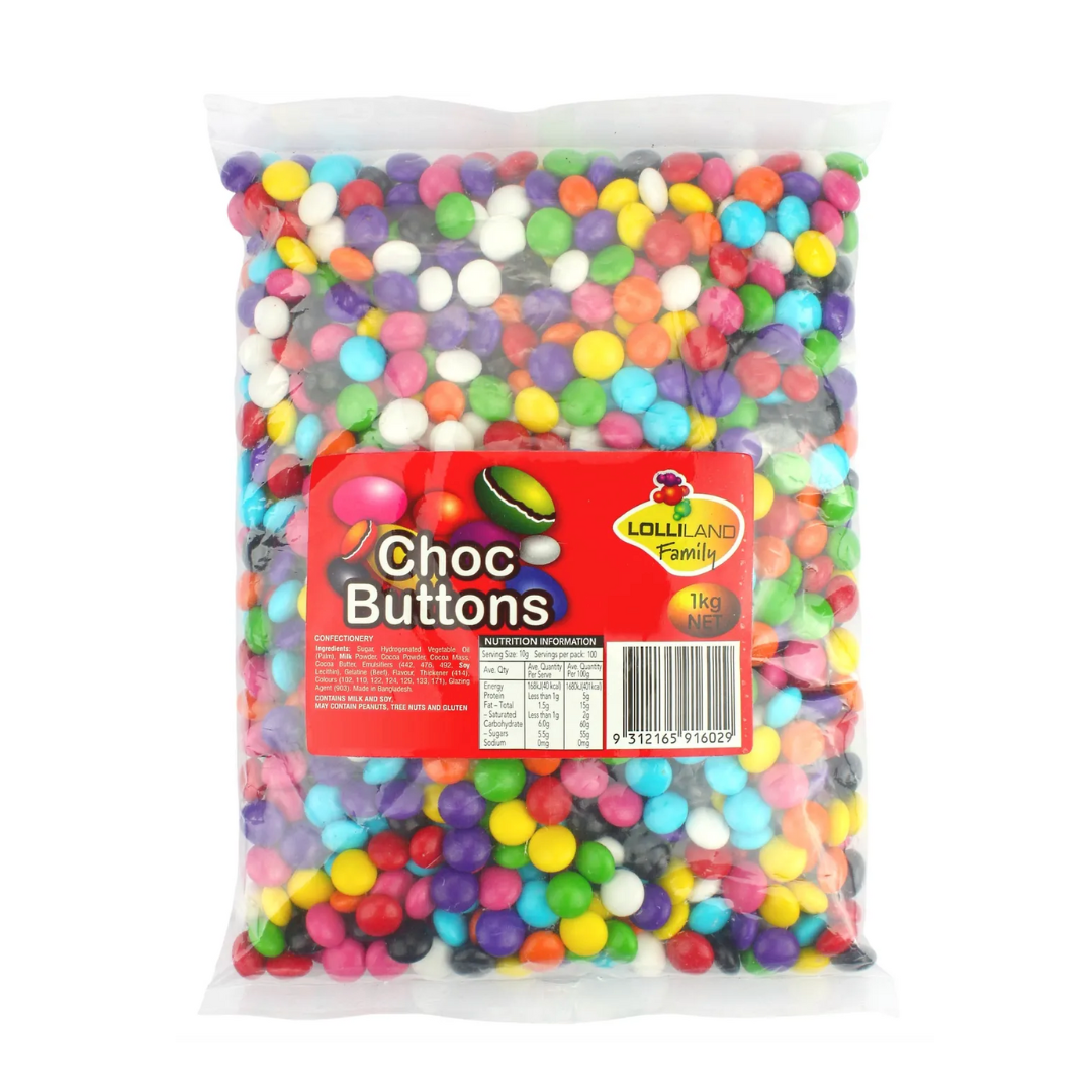 Choc Buttons ASSORTED COLOURS 1kg – Sweet As